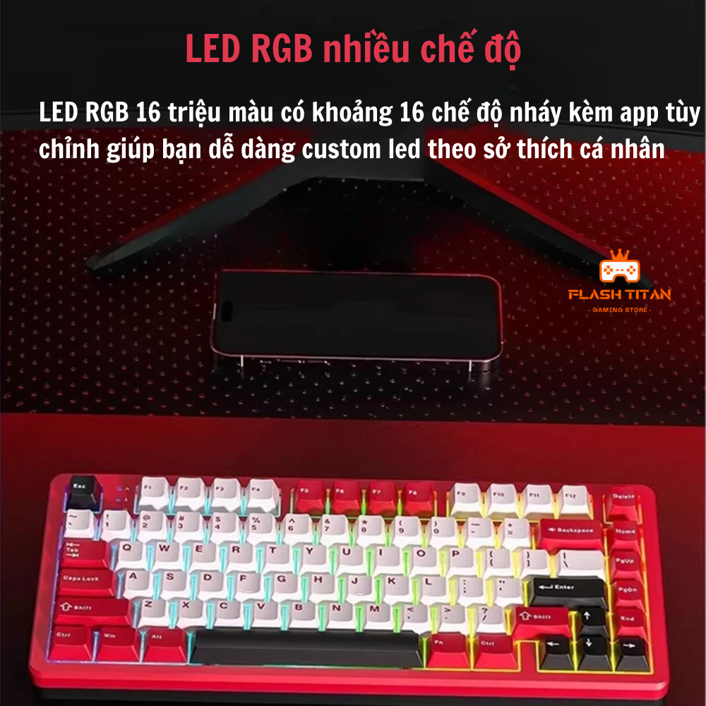 Bàn phím cơ không dây AULA Fire 75 - Khung nhôm CNC - Hỗ trợ hotswap ...