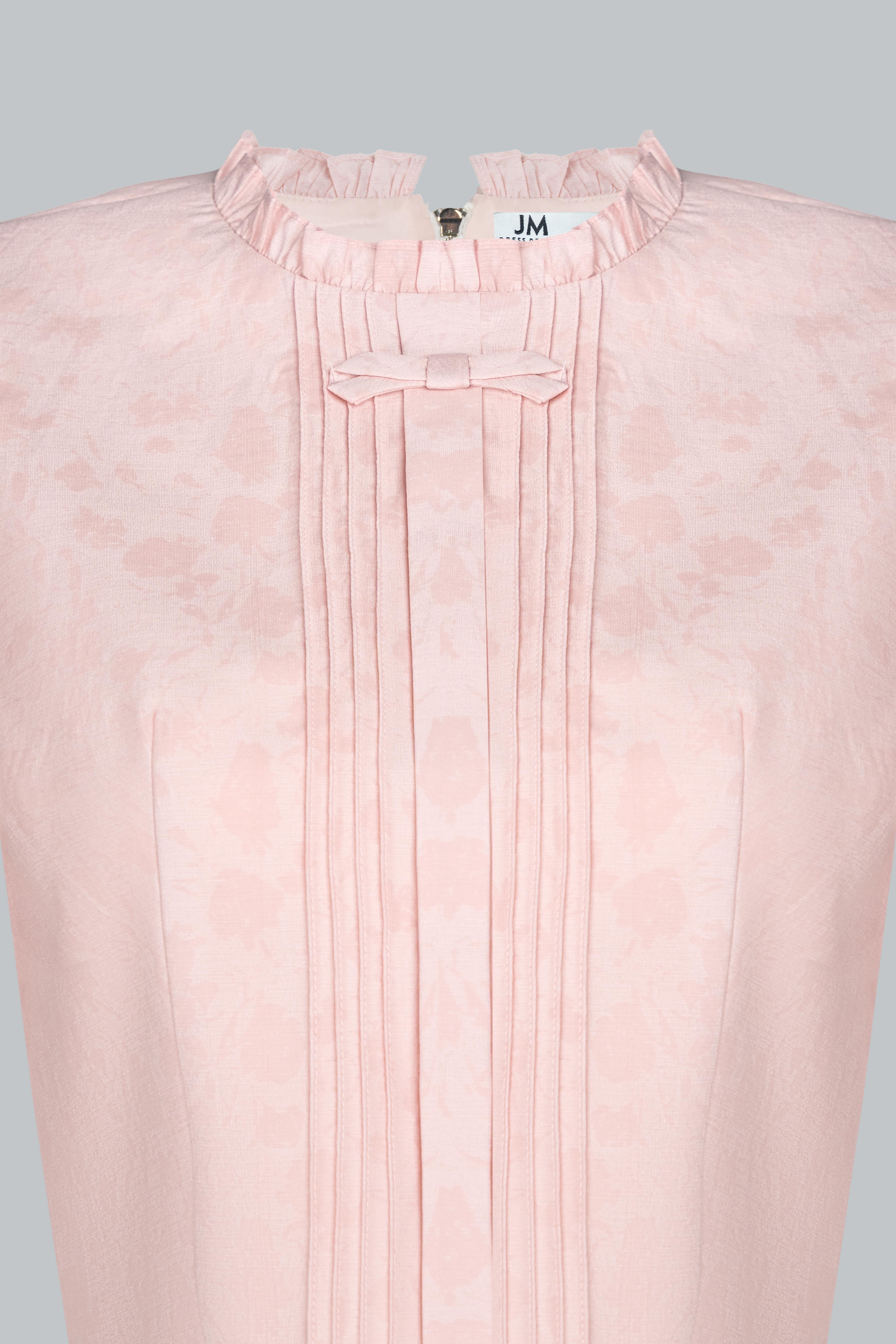 Set bộ áo dáng ôm cổ tròn tay xếp nhún 2T48.2407OG, chân váy cạp liền đổ 4L06.2407OG thiết kế ...