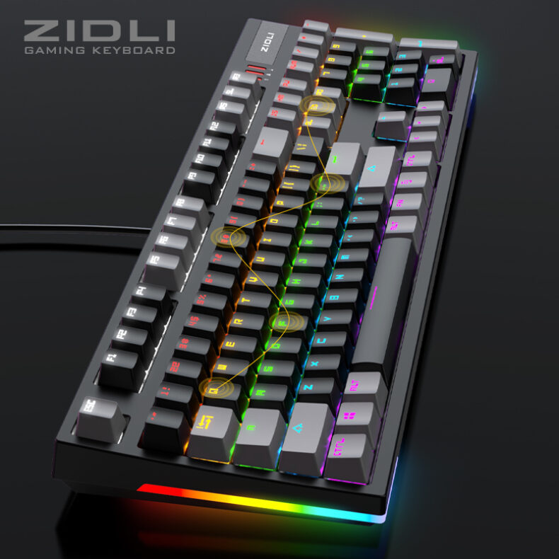 Bàn phím cơ có dây Gaming Zidli ZK27 (ZK27-1), Black Grey (Quang cơ, Aluminum, IP68, RGB, USB ...