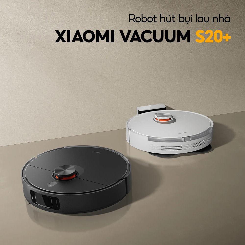 Robot hút bụi, lau sàn 2in1 Xiaomi Robot Vacuum S20+ - Lực hút 6000Pa - Hoạt động lên đến 170 ...