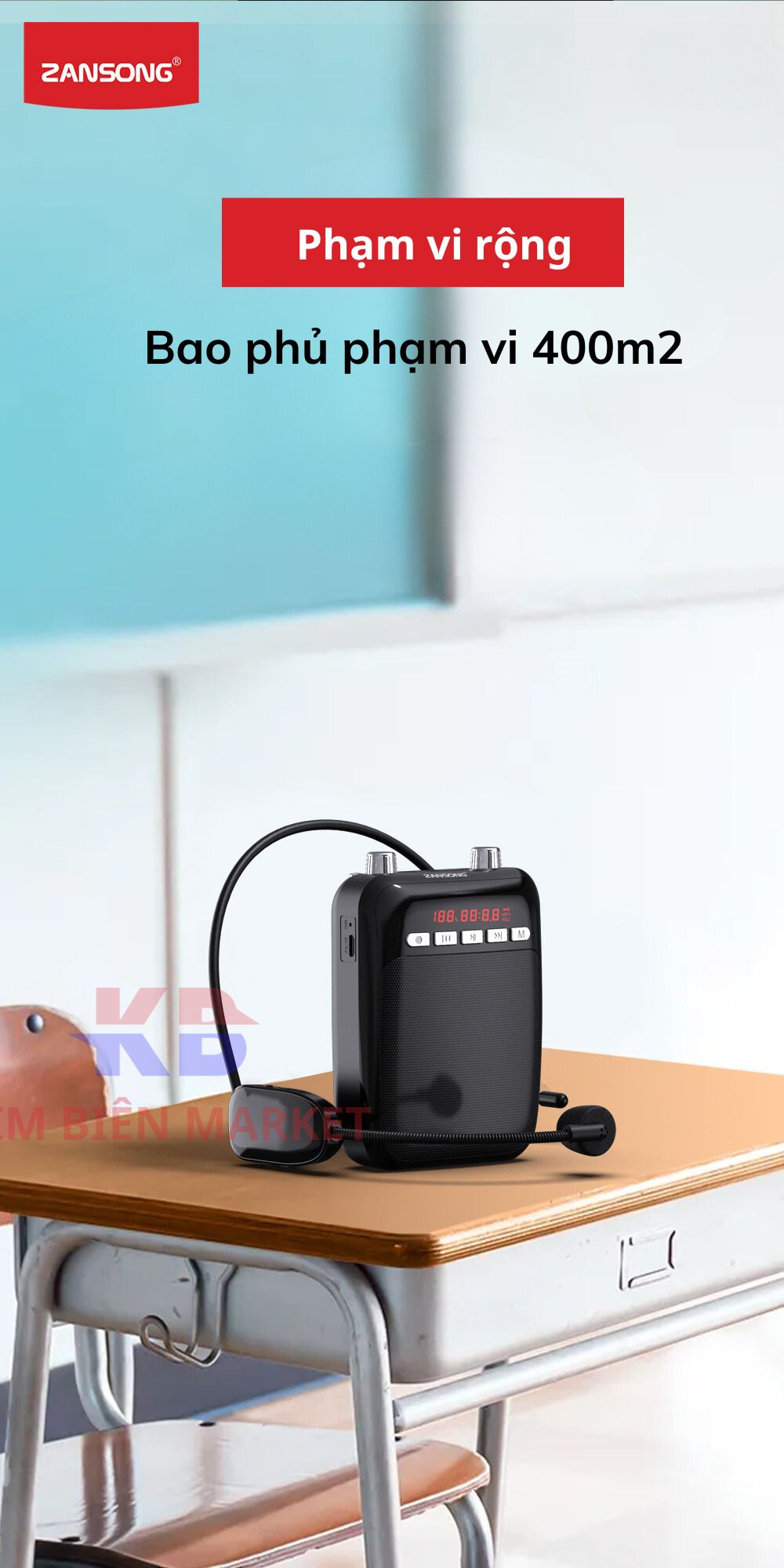 Loa Trợ Giảng Không Dây Zansong M70,M80 Công Suất Lớn Kết Nối Bluetooth ...