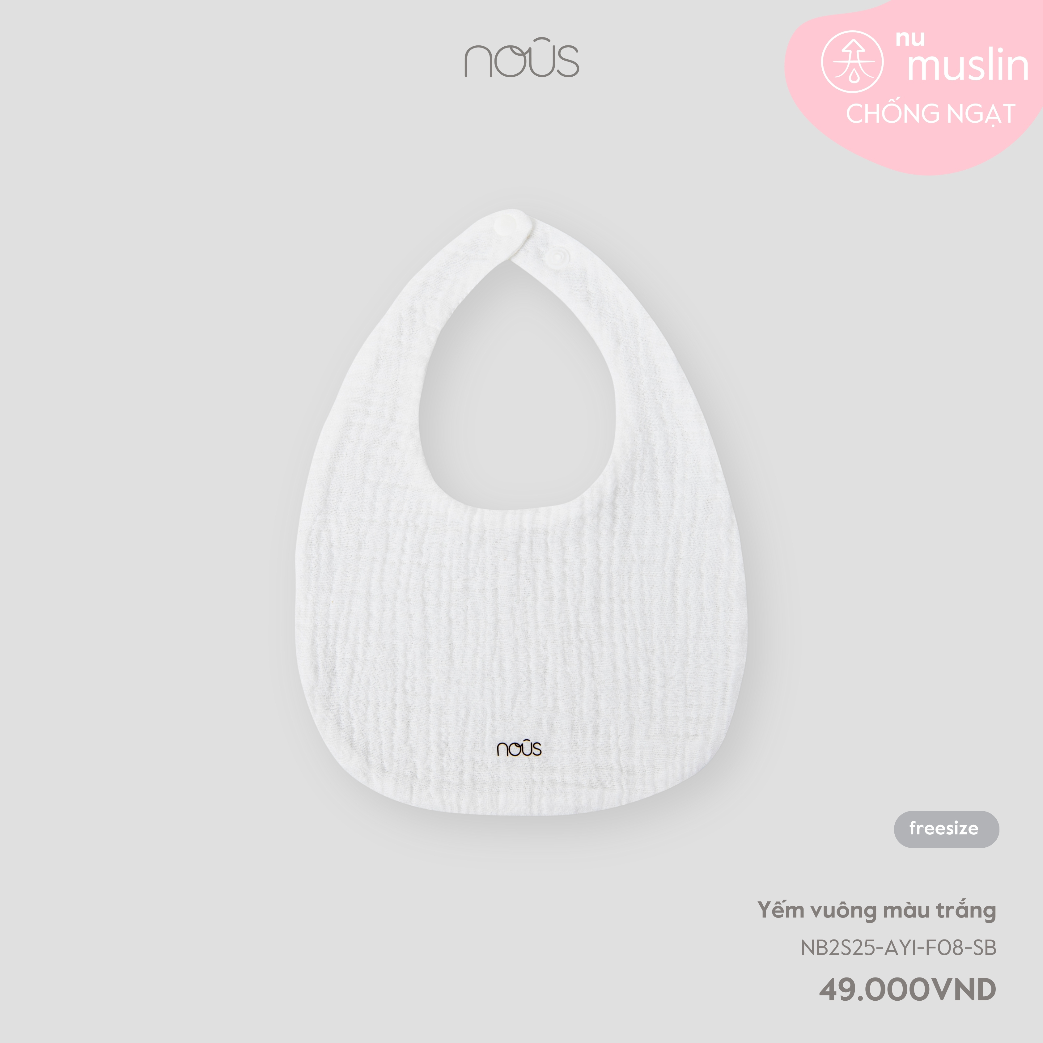 Nous Baby Phụ kiện yếm tròn cho bé trai bé gái Nu petit cao cấp kháng ...
