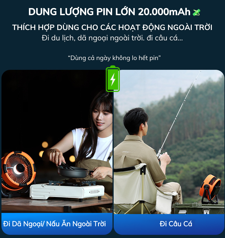 Quạt Mini Tích Điện EDON - Xoay 360°, 4 Cấp Độ Gió, Điều Khiển Từ Xa, Đèn LED QDN01 | Shopee ...
