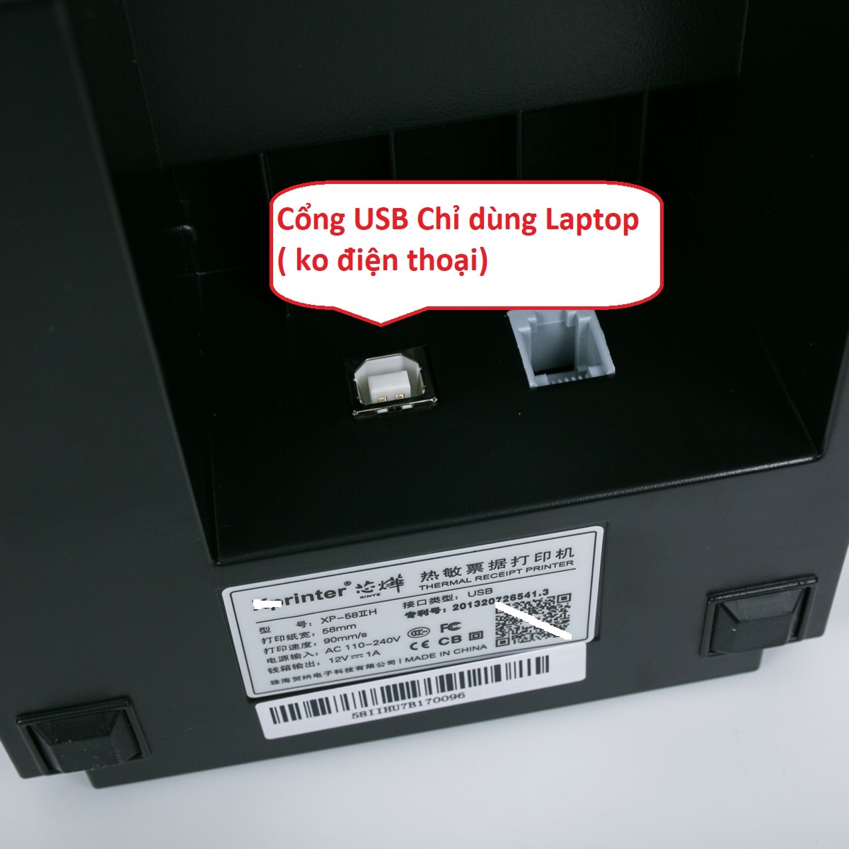 Máy in nhiệt in hóa dơnd, in bill siêu thị nhà hàng MiNi Printer K58 ...