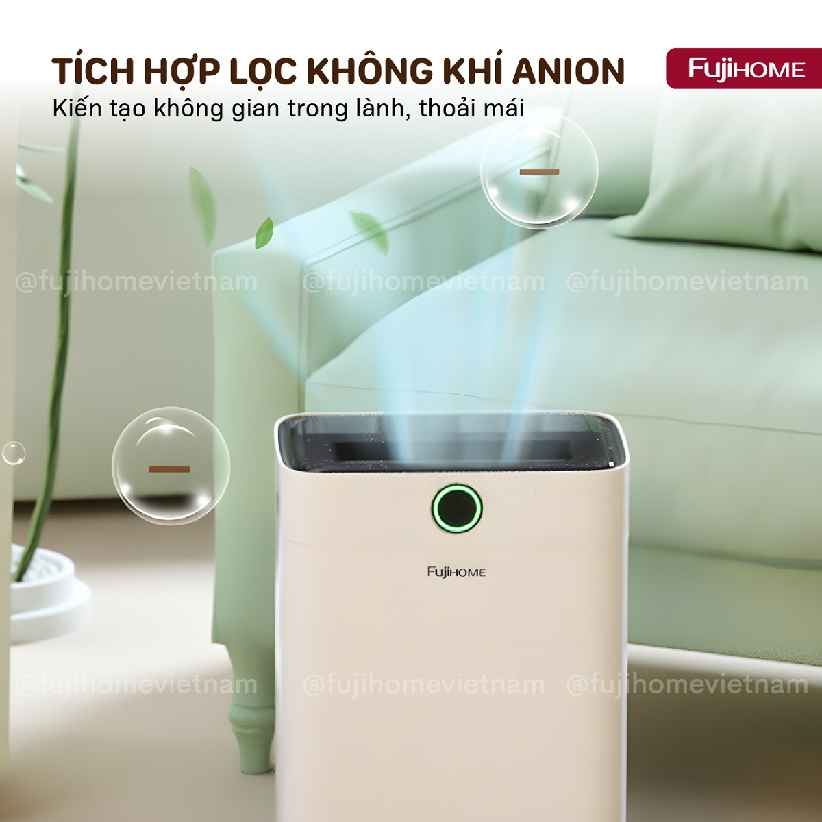 Máy hút ẩm lọc không khí 35m2 Fujihome DH18W-HEPA, kết nối Wifi điều khiển qua APP Lọc HEPA ...