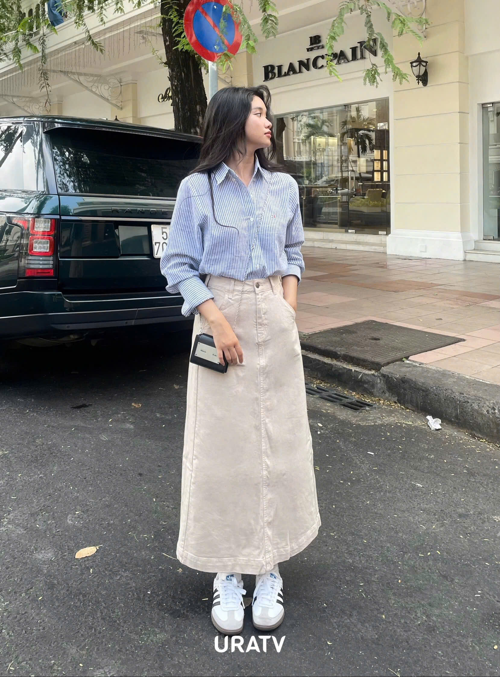 Áo sơ mi nữ tay dài dáng vừa người thêu logo TM285 URATV | Shopee Việt Nam