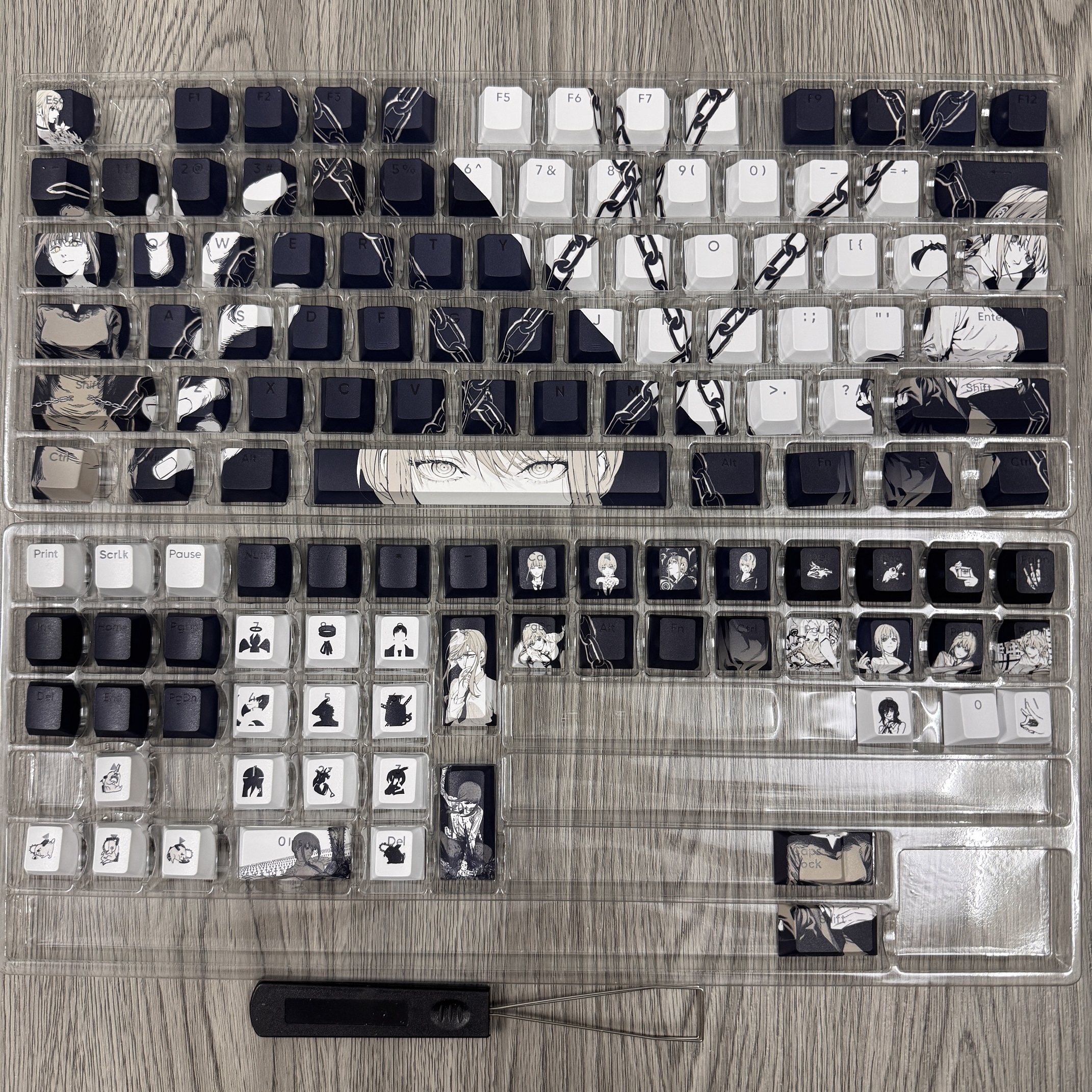 Keycap Chainsaw Man Makima thick PBT xuyên led in dyesub 5 mặt 133 phím ...