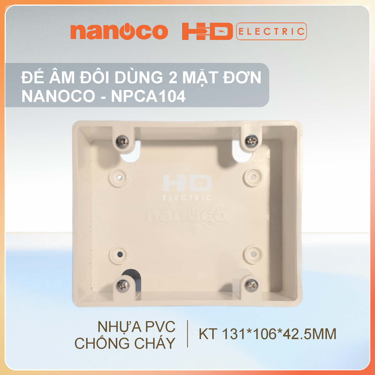 Đế Âm Nổi Nanoco nhựa PVC chống cháy dùng với mặt các hãng Panasonic ...