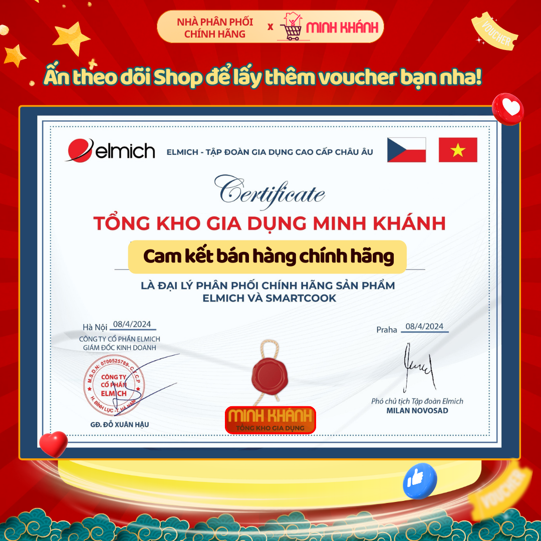 Bình giữ nhiệt Elmich 1000ml EL-3683 -Thể tích lớn, giữ nhiệt chân không, inox 304 bền bỉ, an ...