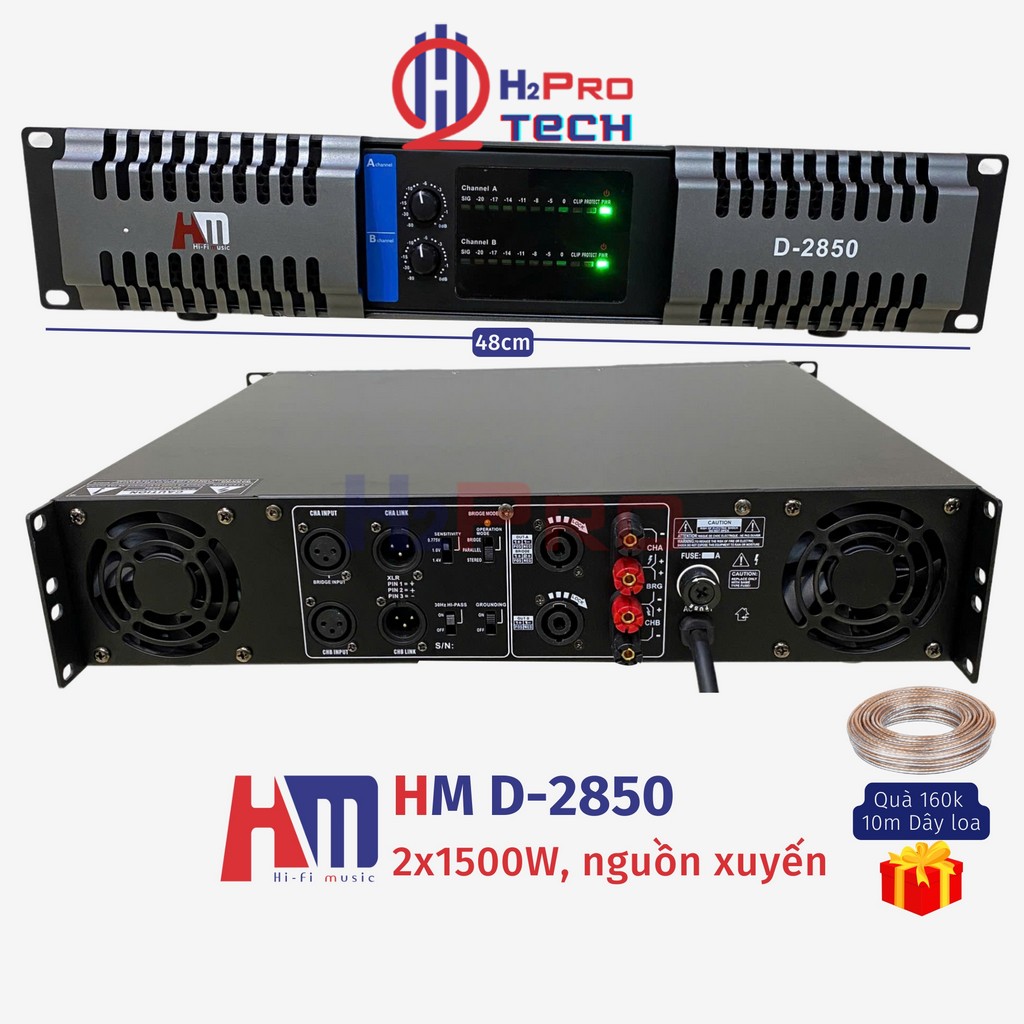 Cục Đẩy Công Suất HM D-2850 2x1500W 32 Sò Toshiba - Main Đẩy 2 Kênh ...