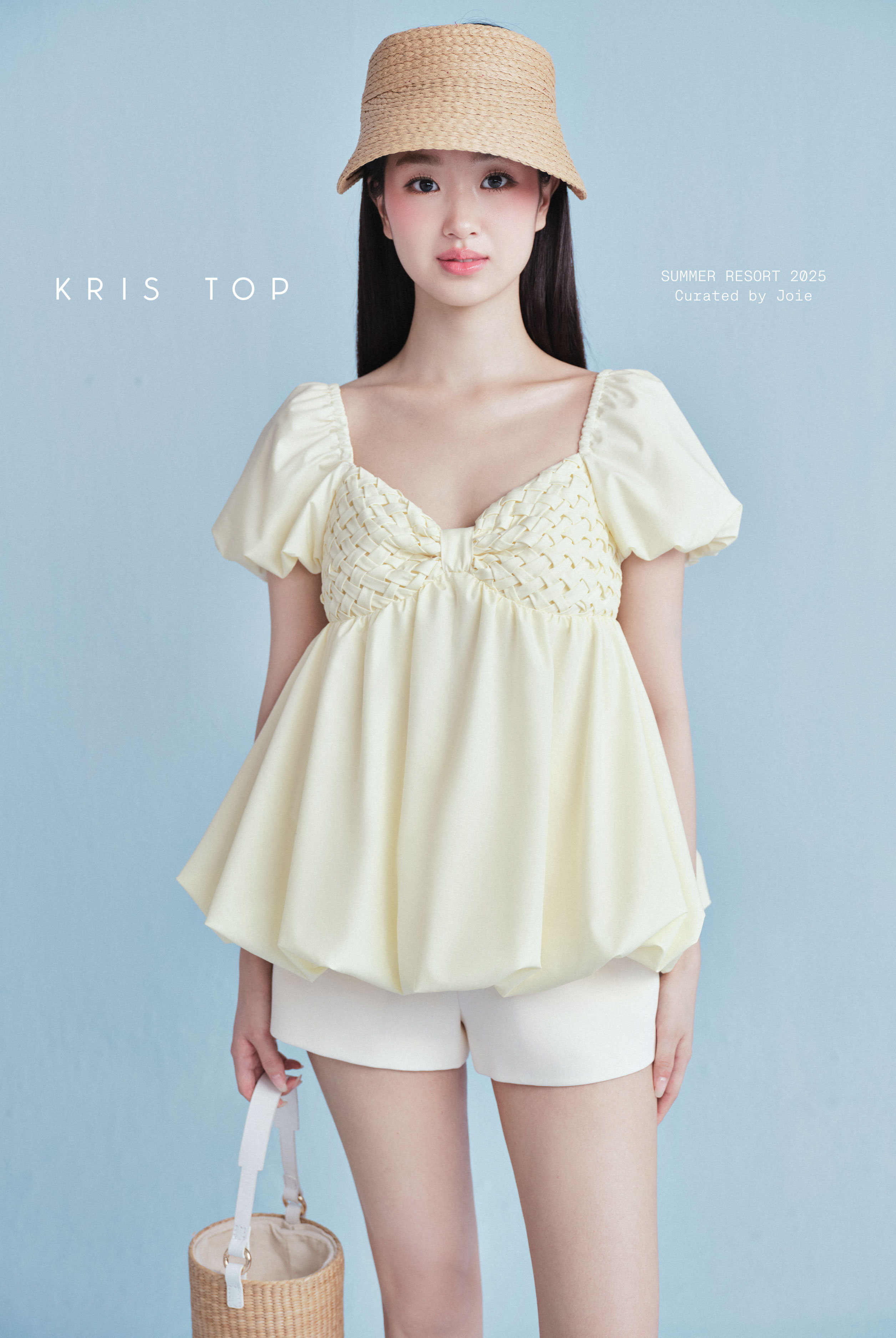 JOIE DES ROSES - Set áo babydoll nơ ngực tay bồng KRIS Top và quần ...