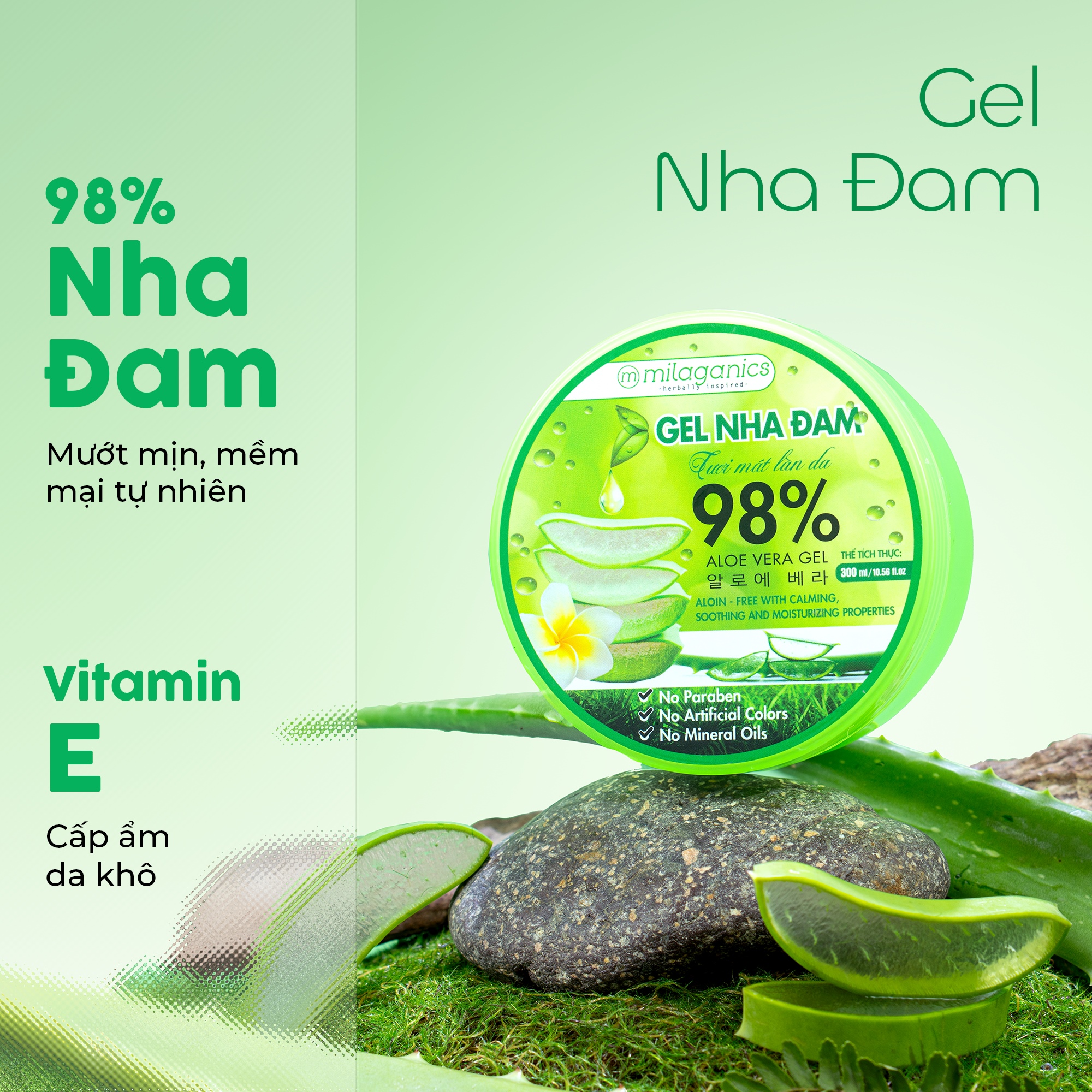 [MUA 1 TẶNG 1] Gel dưỡng ẩm nha đam nguyên chất - 98% aloe vera gel ...