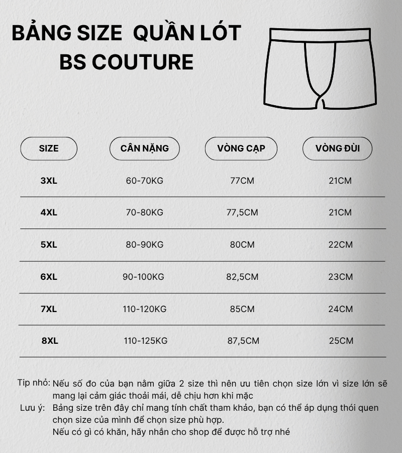 Quần lót nam boxer sịp nam BS COUTURE bigsize 70-110kg cho nam | Shopee Việt Nam
