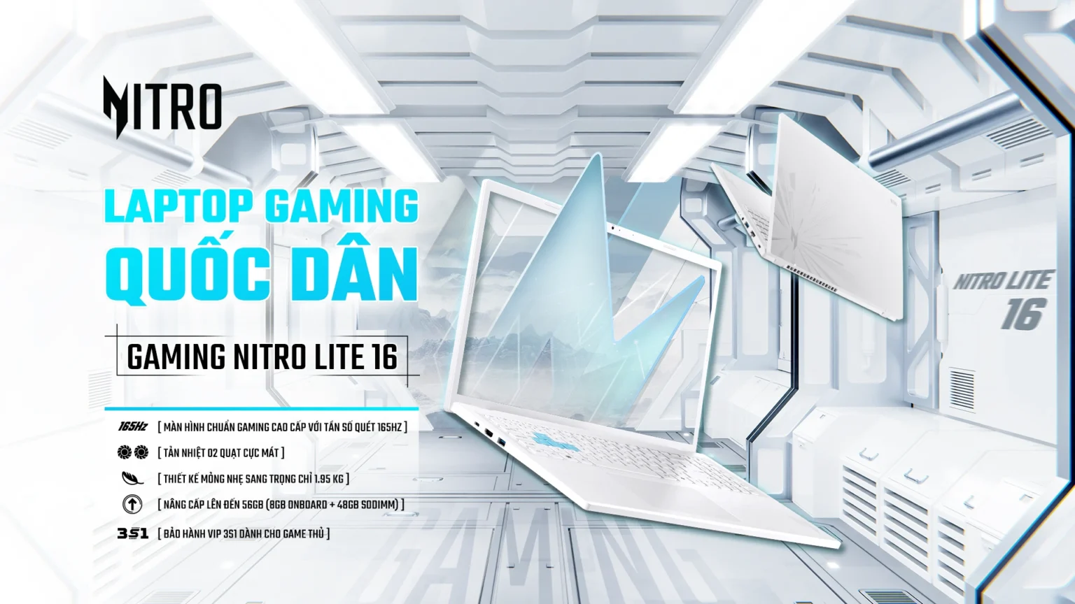 Laptop Acer Nitro Lite 2025 NL16-71G-56WQ Card đồ họa GeForce RTX™ 3050 ...