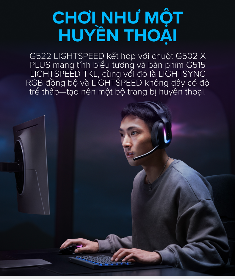 Tai nghe Gaming không dây Logitech G522 LIGHTSPEED - LIGHTSYNC RGB, Kết ...