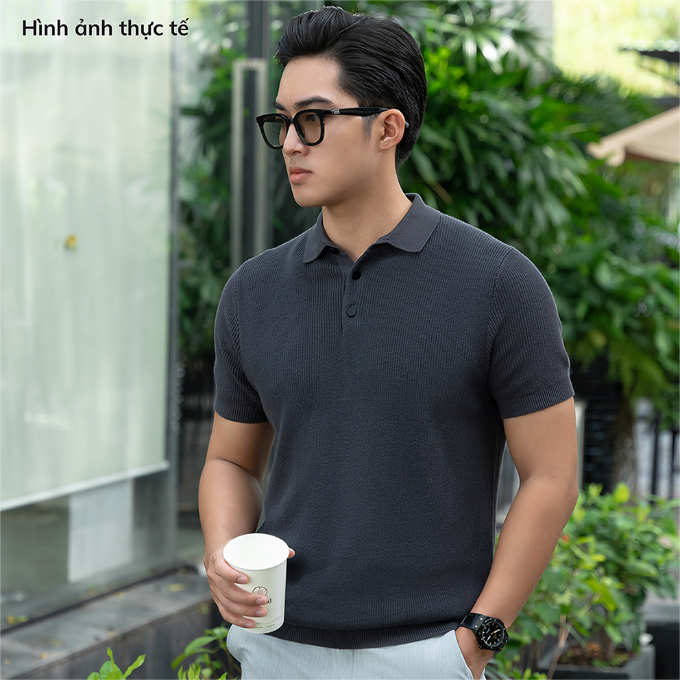 [TẶNG HỘP CHO ĐƠN TỪ 499K] Áo polo LEN DỆT KIM nam Rib Basic Knit vải ...