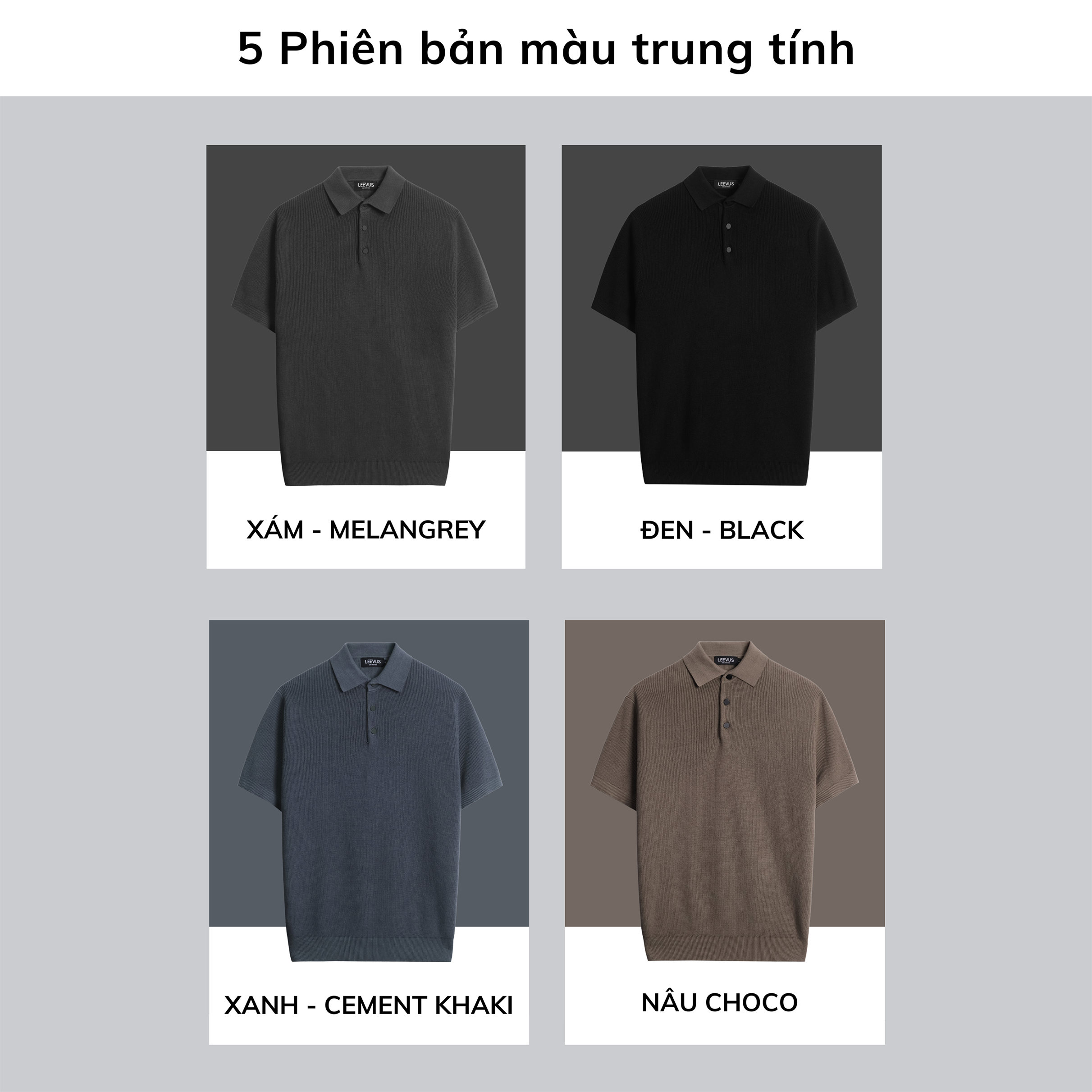[TẶNG HỘP CHO ĐƠN TỪ 499K] Áo polo LEN DỆT KIM nam Rib Basic Knit vải ...