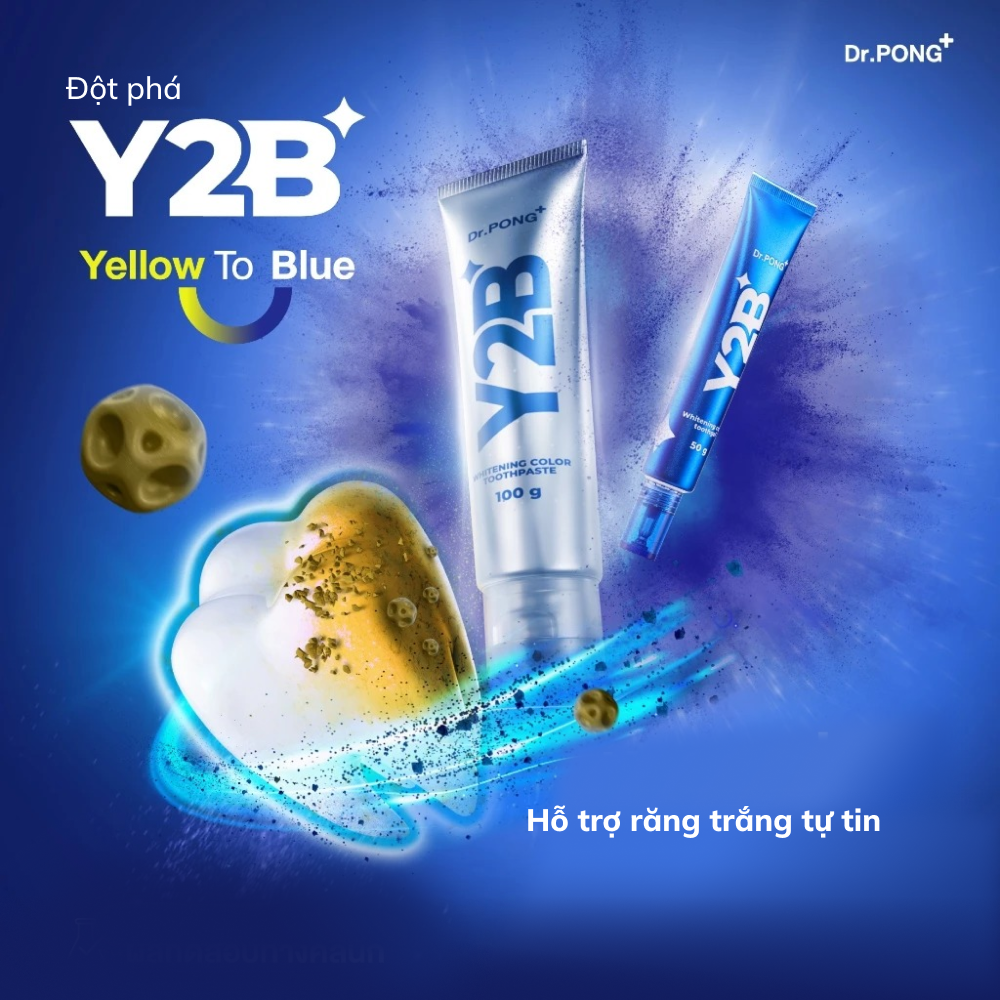 Set hỗ trợ làm trắng răng 2 bước Dr.PONG Y2B Whitening Color Set 100g ...