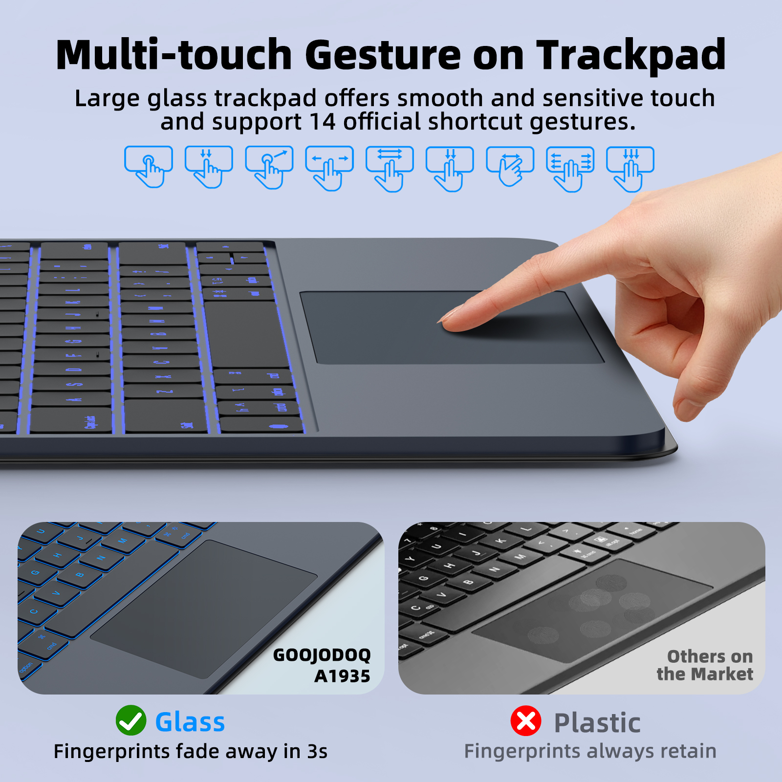 Bàn phím thông minh từ tính Goojodoq nhẹ Bluetooth Keyboard có màn hình ...