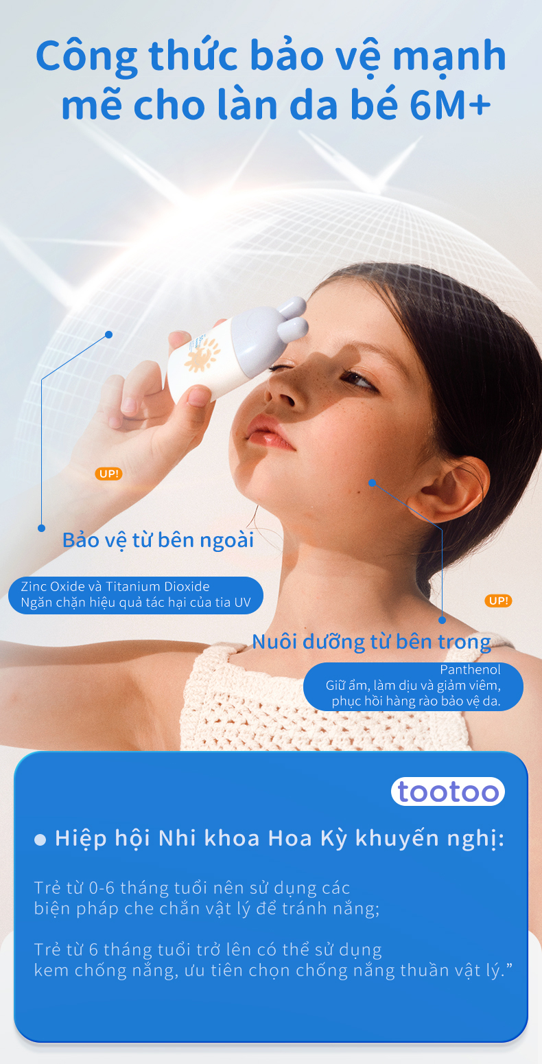 Kem Chống Nắng Vật Lý Cho Bé tootoo SPF50/PA+++ Bảo Vệ Tối Đa Tia UVA ...