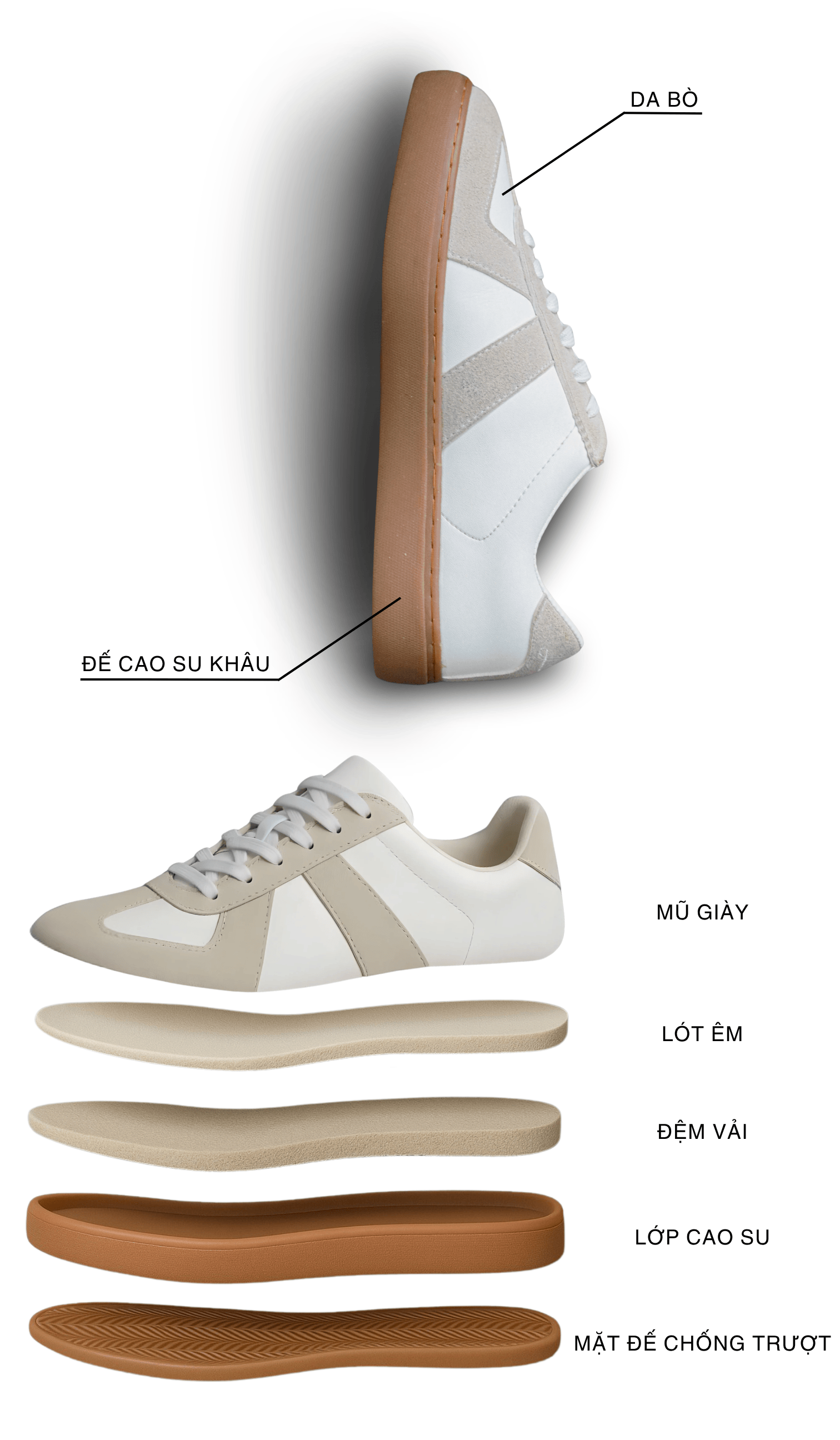 Giày Thể Thao Da Gat Shoes Retro Orange thiết kế basic, da bò thật, đế ...