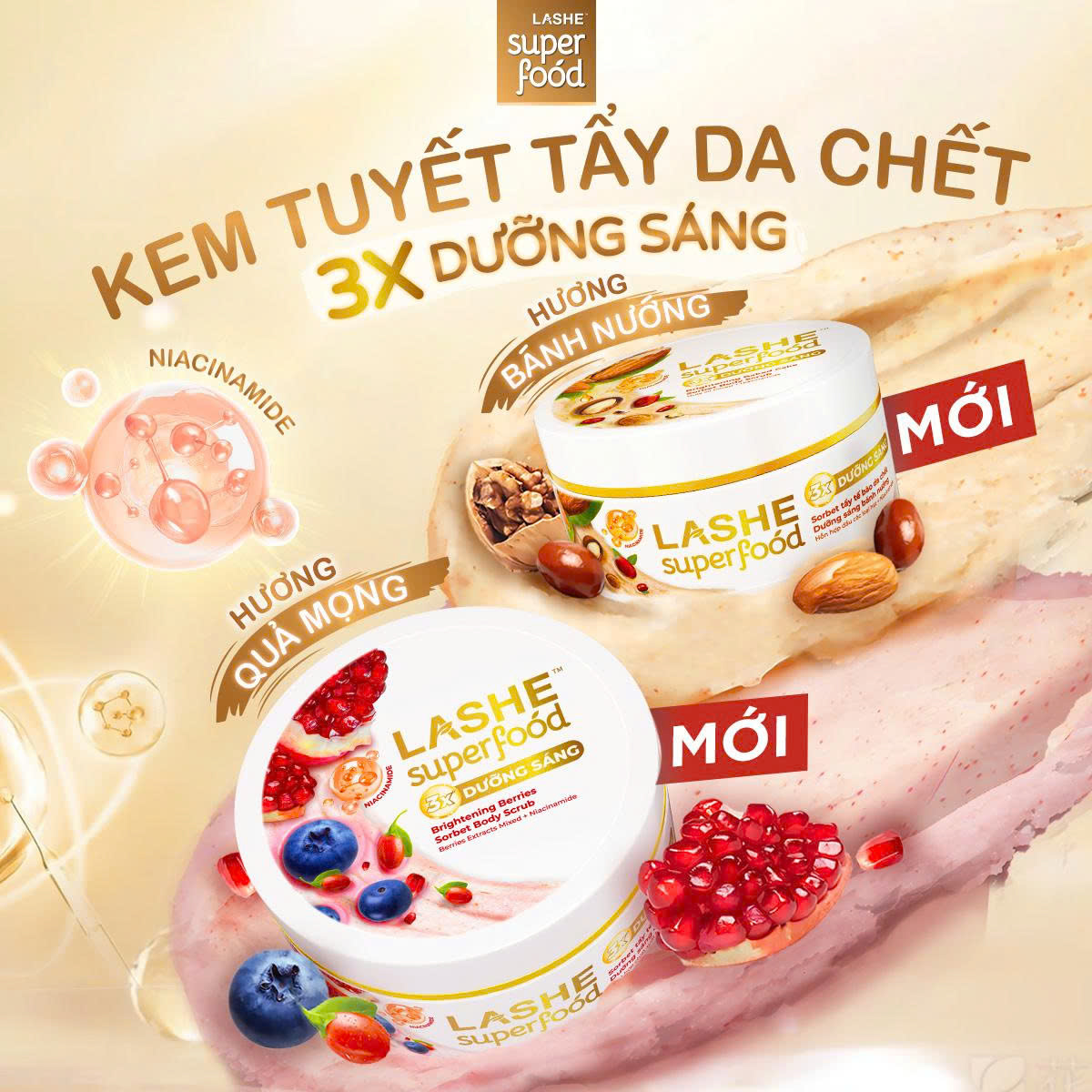[MỚI] Kem Tuyết Tẩy Tế Bào Chết LASHE SUPERFOOD Dưỡng Sáng Da Hương Quả ...