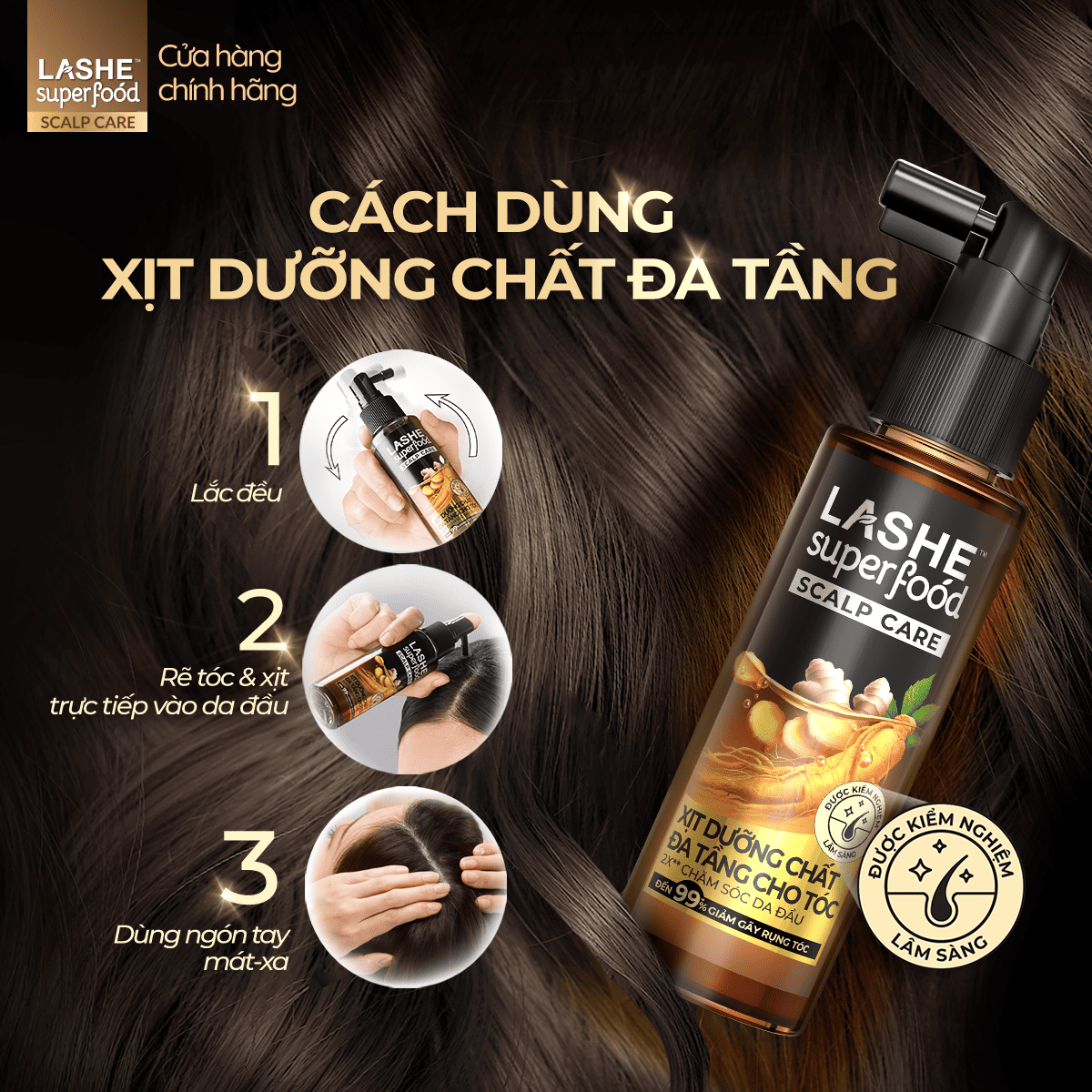 [MỚI RA MẮT] Xịt Dưỡng Chất Đa Tầng Cho Tóc Lashe Superfood Scalp Care 85ml Ngăn Gãy Rụng ...