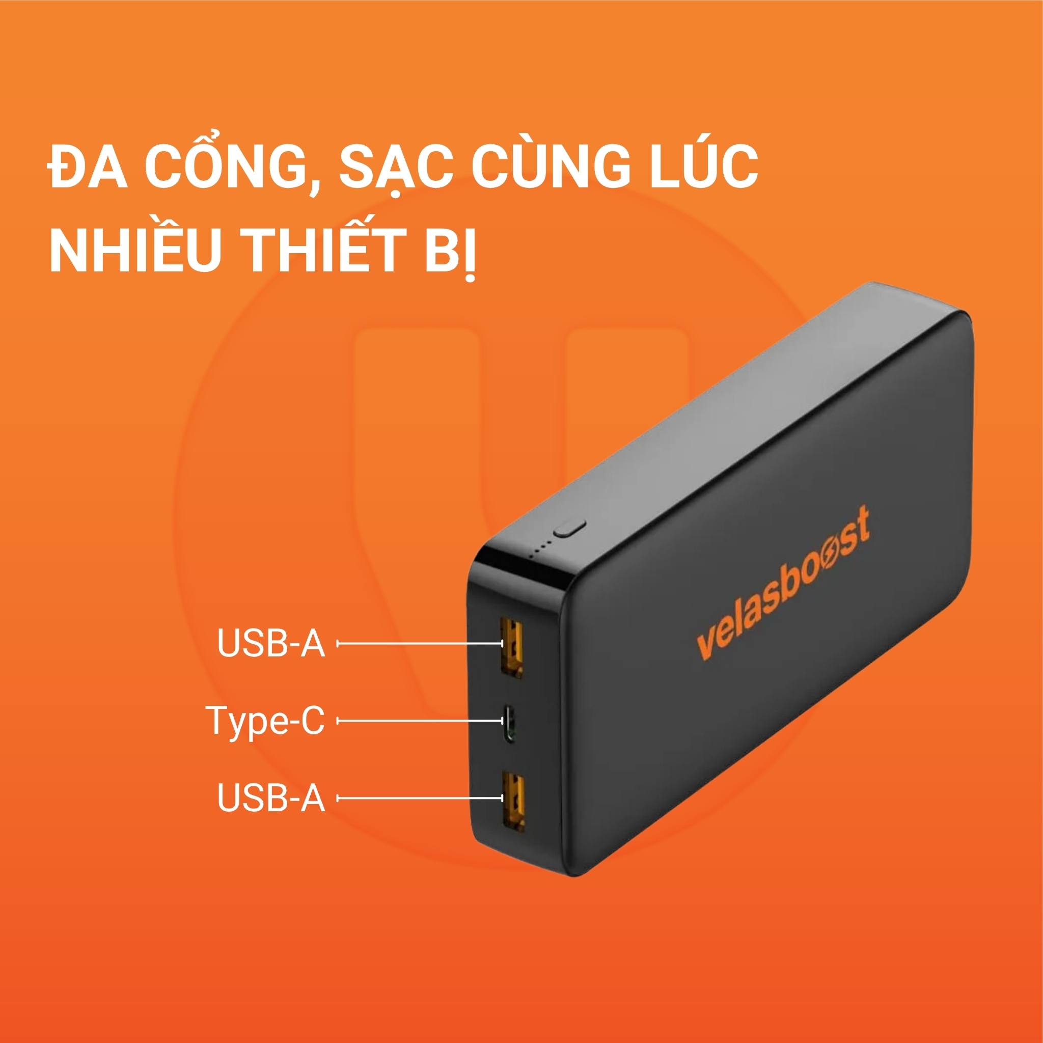 Pin dự phòng sạc nhanh 20.000mAh Velasboost F2, sạc nhanh 18W, sạc dự ...