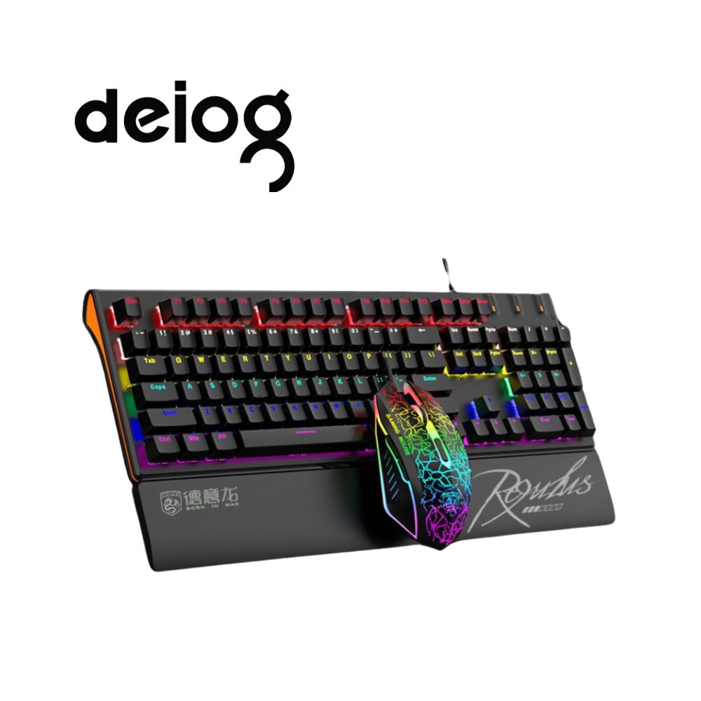 Bàn phím cơ led có dây gaming DEIOG M105, thiết kế kèm giá kê tay tháo ...
