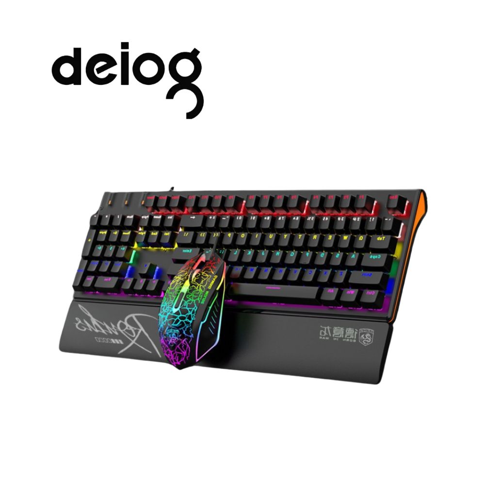 Bàn phím cơ led có dây gaming DEIOG M105, thiết kế kèm giá kê tay tháo ...