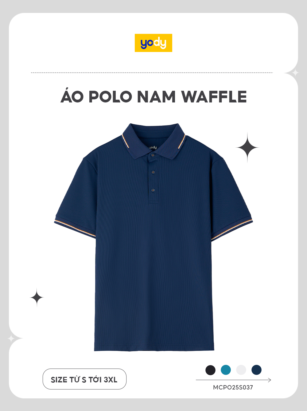 Áo Polo Nam Yody Vải Siêu Co Giãn Bo Cổ Dệt Thoải Mái Hạn Chế Bám Mồ ...