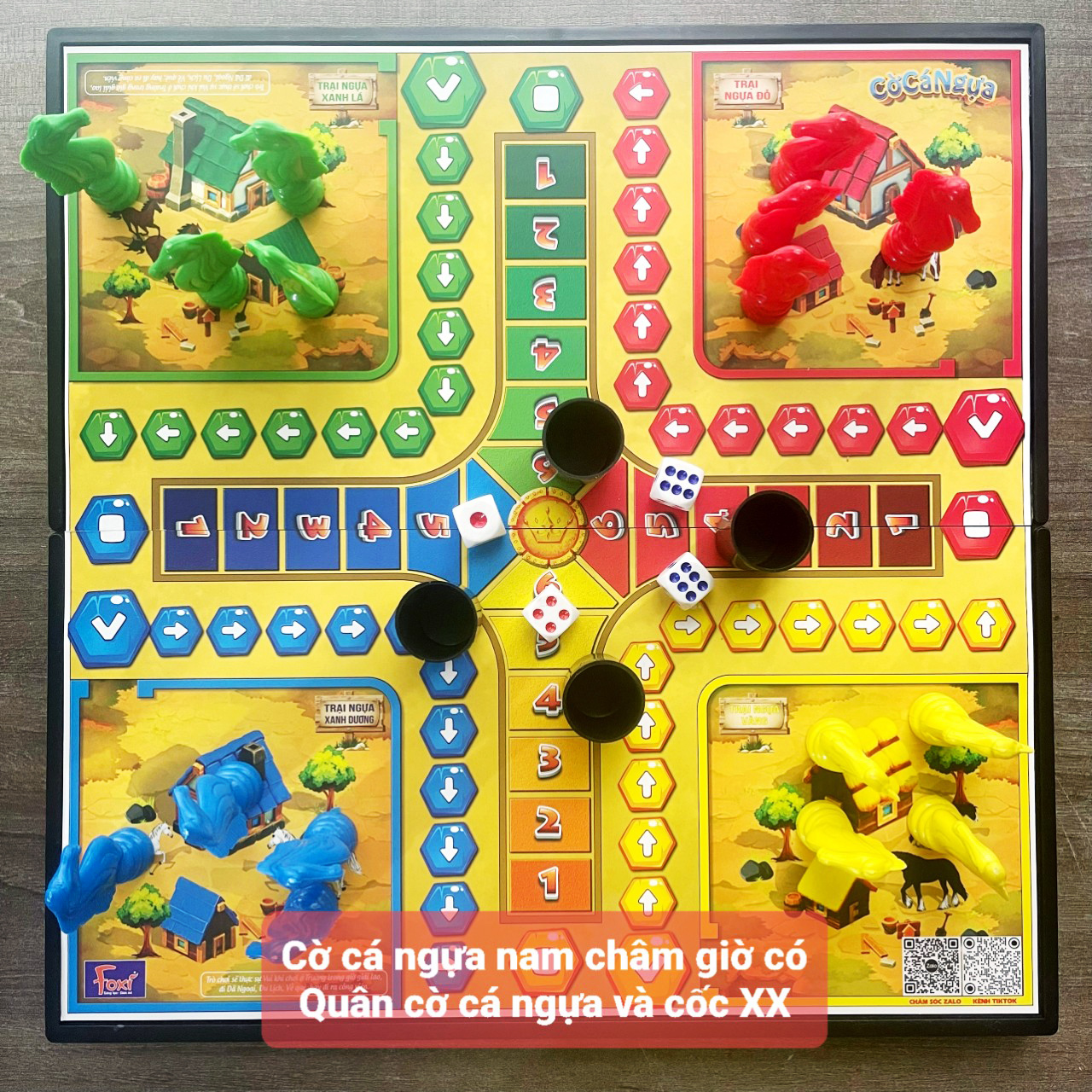 Cờ cá ngựa-Foxi-Boardgame-nam châm-mới lạ-kèm phụ kiện-quà tặng cho bé thích mê-kết nối gia đình ...