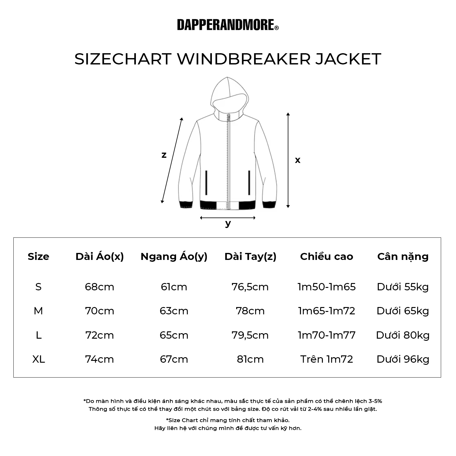 Áo Khoác Gió DAPPERANDMORE Basic Line Windbreaker Jacket Vải Dù 2 Lớp Đính Tag Kim Loại - Blue ...