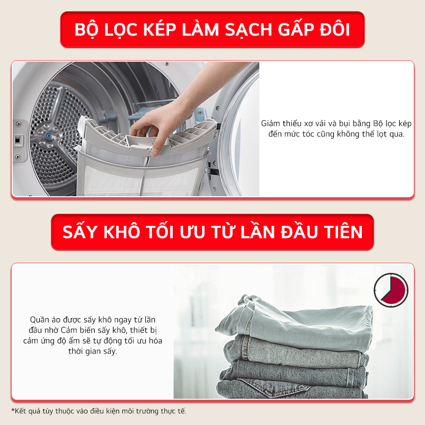 [Chỉ giao miền Nam/Trung] DVHP50W - Máy sấy LG DUAL Inverter Heat Pump™ 10.5kg màu trắng DVHP50W ...