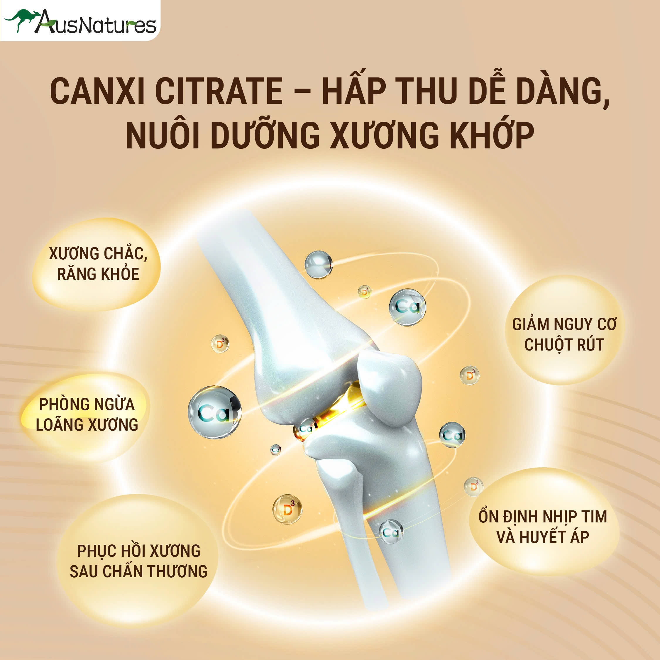 Canxi Hữu Cơ và Vitamin D - AusNatures Super Calcium - Tăng cường xương ...
