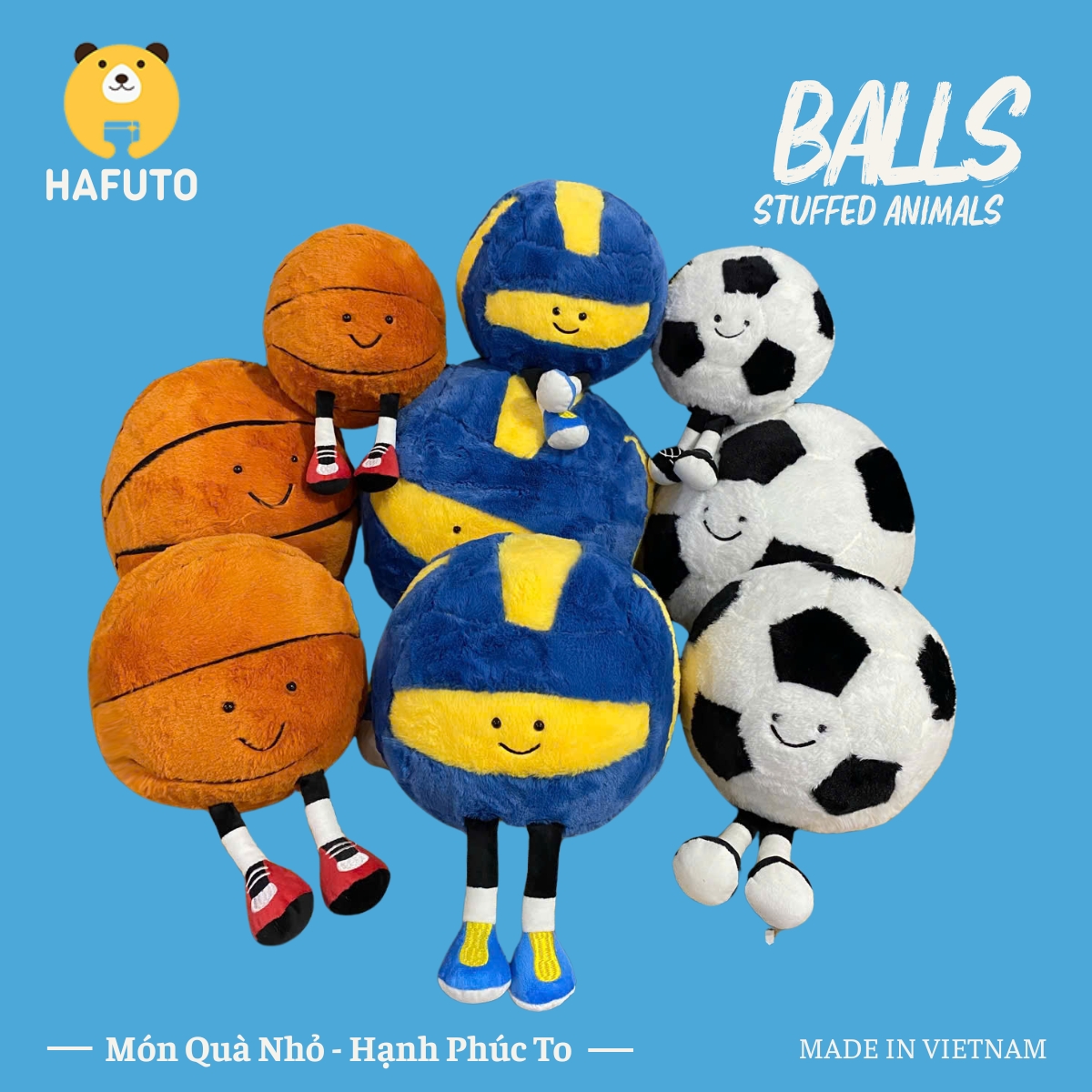 Gấu Bông Quả Bóng Chuyền Cao Cấp Hafuto Quà Tặng Đồ Chơi Nhồi Bông Mềm ...