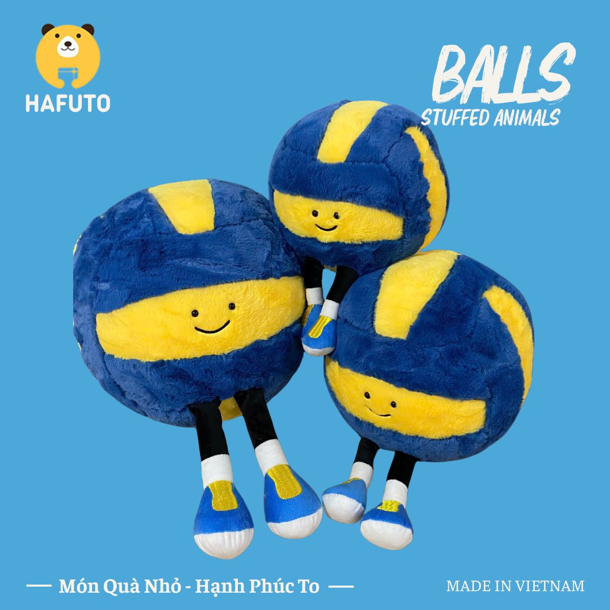 Gấu Bông Quả Bóng Chuyền Cao Cấp Hafuto Quà Tặng Đồ Chơi Nhồi Bông Mềm ...