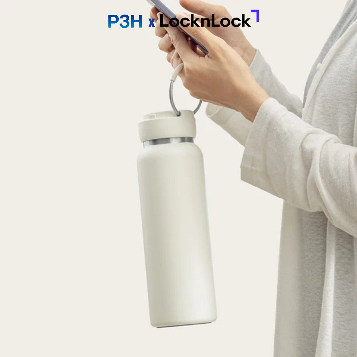 Bình giữ nhiệt LocknLock Sling Ring có quai xách 650ml LHC4321 và 800ml ...