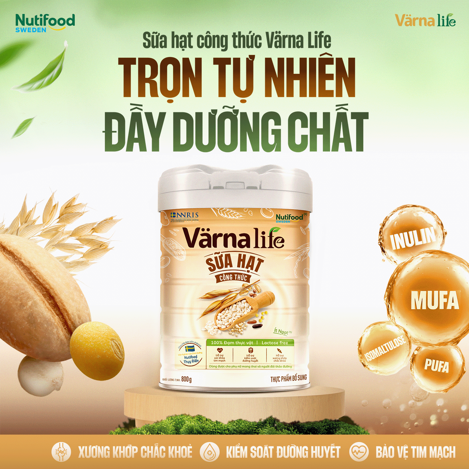 Thực phẩm bổ sung sữa hạt công thức Varna Life (Lon 800gr) | Lactosefree | Shopee Việt Nam