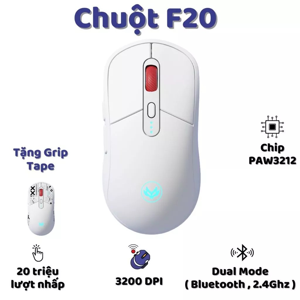 Bộ bàn Phím Cơ Không Dây Bluetooth Atas ZA641 V2 - F20 - Red Swtich Có ...