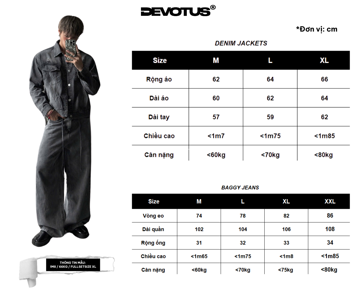 [NEW] DENIM ON DENIM SET DEVOTUS Áo Khoác Denim BOXY và Quần Baggy ...