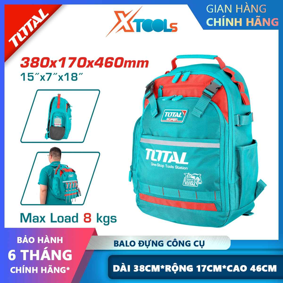 Balo đựng đồ nghề TOTAL THBP02025 balo dụng cụ công cụ chất liệu PVC ...