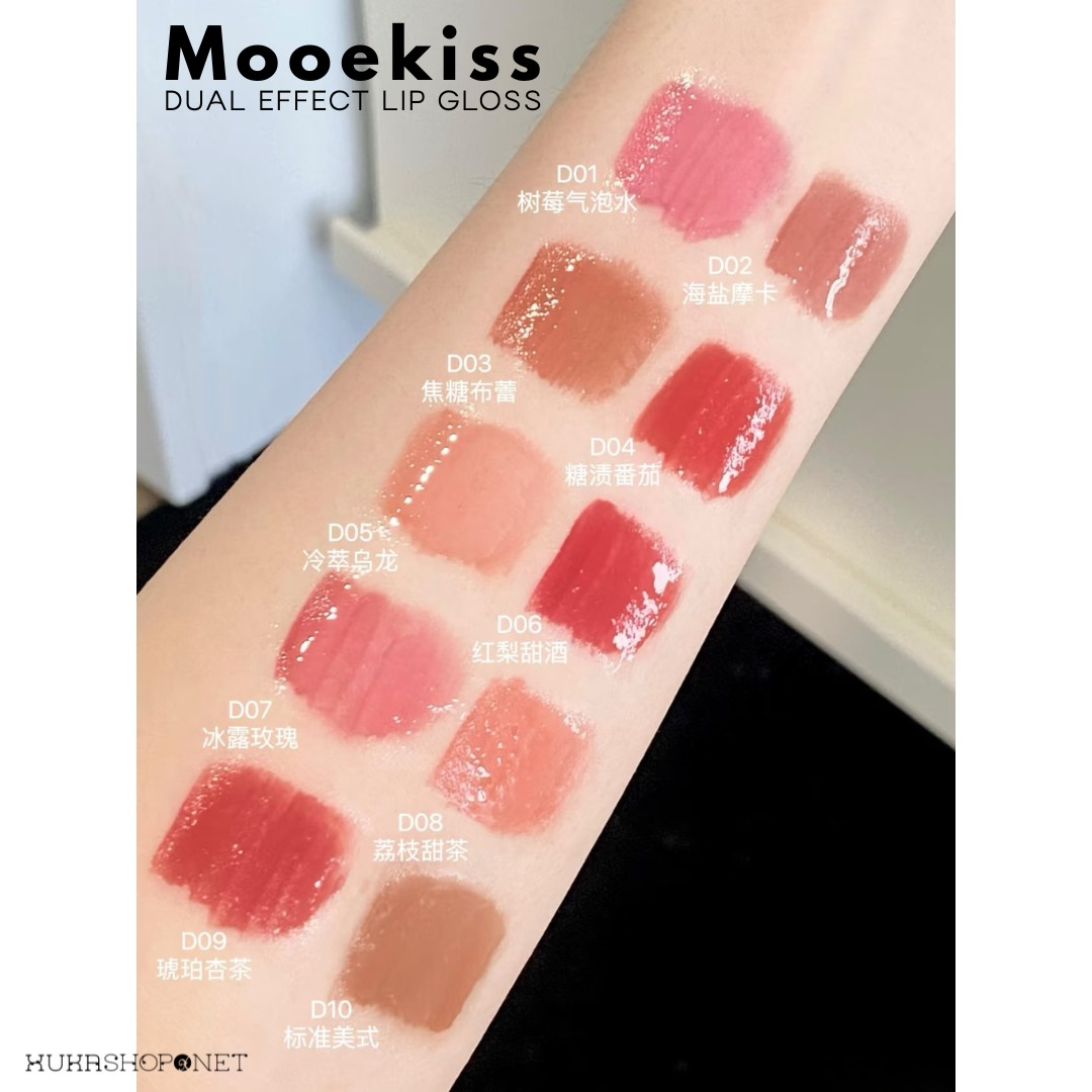 Son môi son bóng hai đầu Mooekiss Dual Effect Lip Gloss serum dưỡng ...