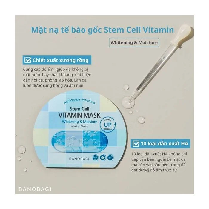 Combo 5 Mặt Nạ Dưỡng Sáng, Cấp Ẩm Banobagi Stem Cell Vitamin Mask ...