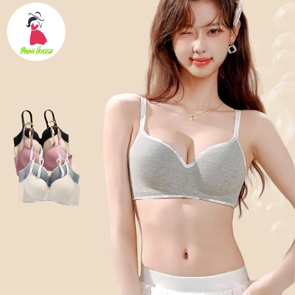 Áo Ngực Đúc Su Mút Dày 3cm Nâng Ngực Không Gọng Mềm Mại Thoải Mái M09 { F401 } | Shopee Việt Nam