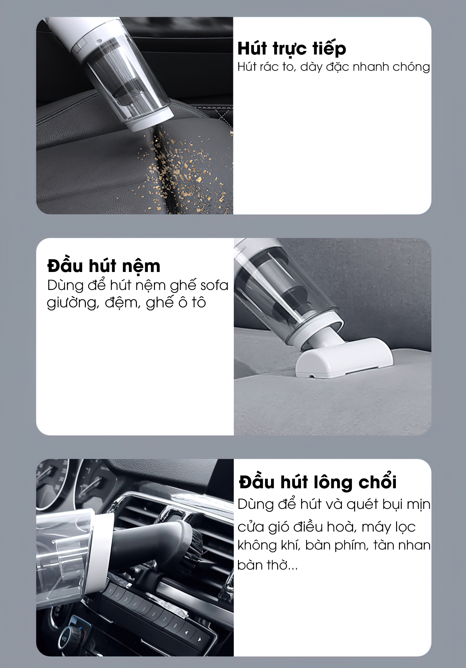 Máy Hút Bụi Cầm Tay Không Dây Đa Năng 5IN1 SHANEN Lực Hút Cực Mạnh 25 ...