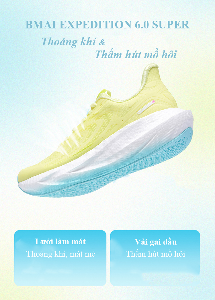 Giày Chạy Bộ Nữ BMAI Expedition 6.0 Super XRPL008 – Êm Mượt Hơn, Nhẹ Nhàng Hơn, Siêu Trợ Lực ...
