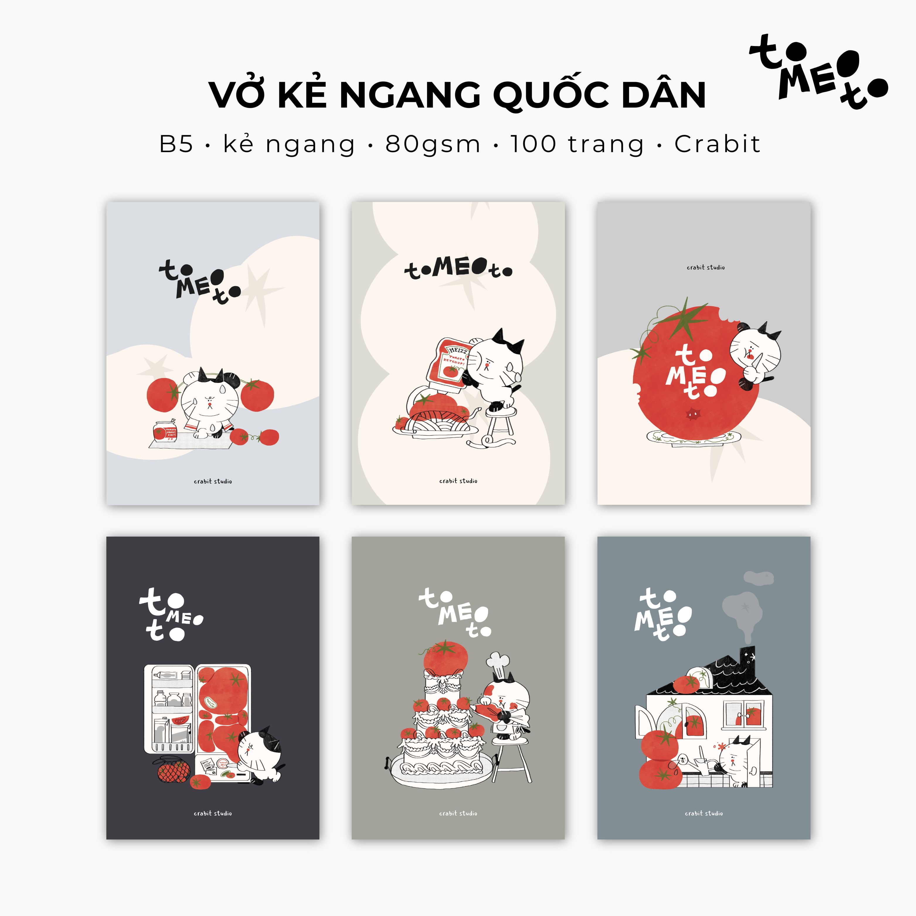 Vở kẻ ngang chấm 100 trang Crabit tập học sinh ghi chép sáng tạo Studygram Tomeoto Collection ...