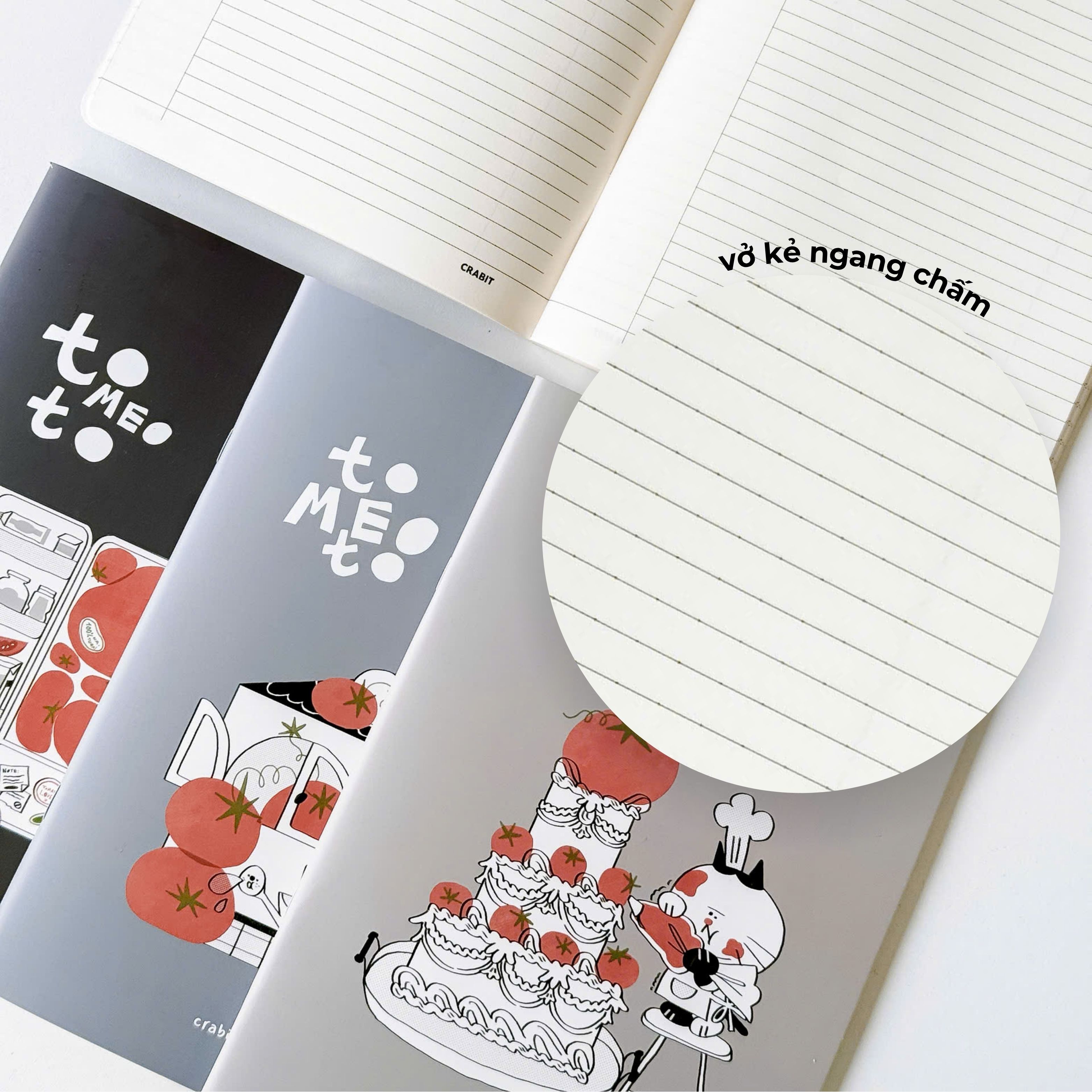 Vở kẻ ngang chấm 100 trang Crabit tập học sinh ghi chép sáng tạo Studygram Tomeoto Collection ...