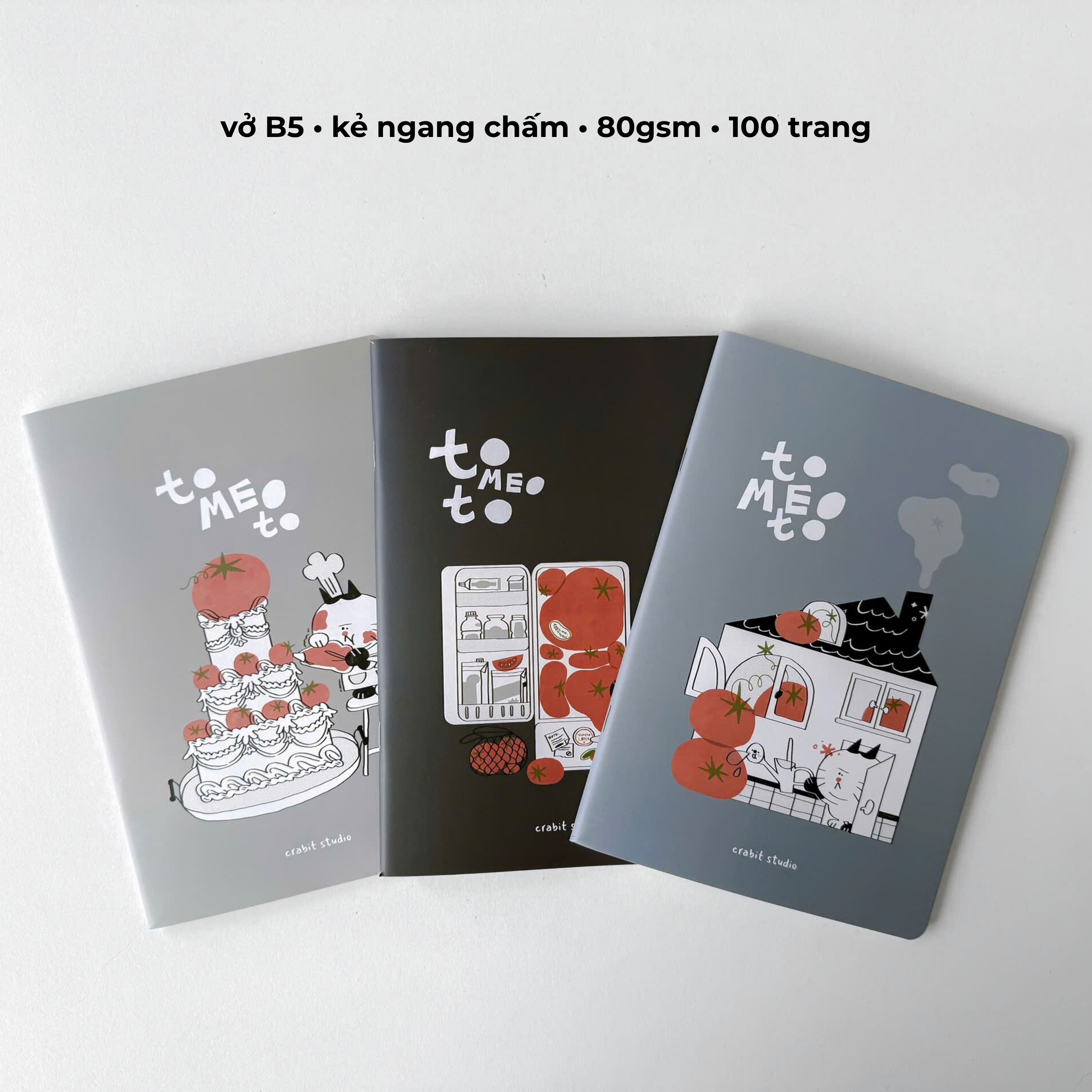 Vở kẻ ngang chấm 100 trang Crabit tập học sinh ghi chép sáng tạo Studygram Tomeoto Collection ...